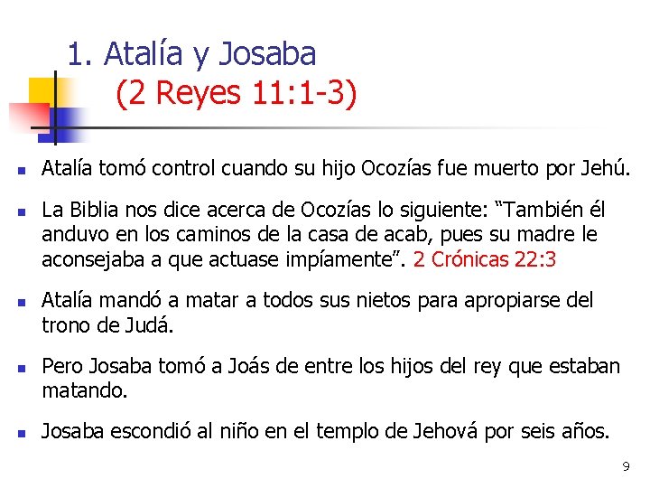 Mujeres de la Biblia Atala y Josaba 2