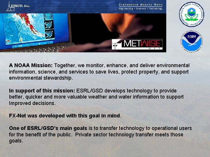 Earth System Research Laboratory Global Systems Division Technology