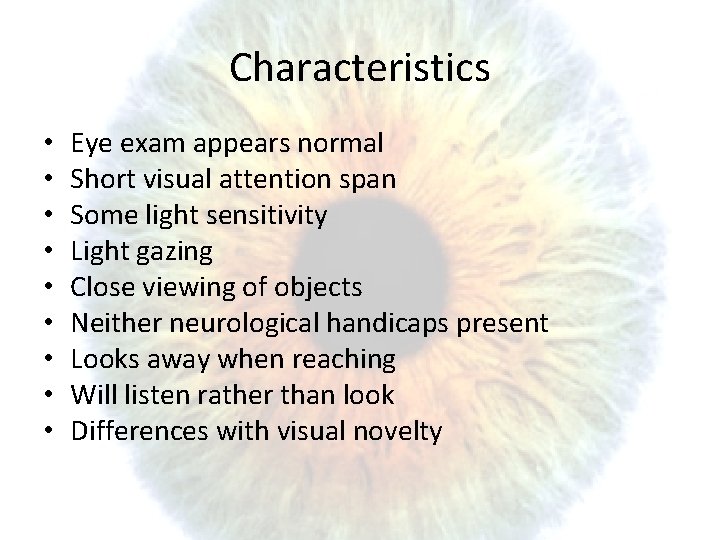 Cortical Visual Impairment CVI AKA Cortical Blindness Neurological
