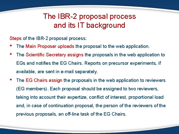 Some ideas for upgrading the IBR2 proposal evaluation