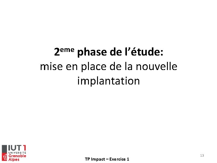 TP Implantation Utilisation le logiciel Impact 1 Prparation