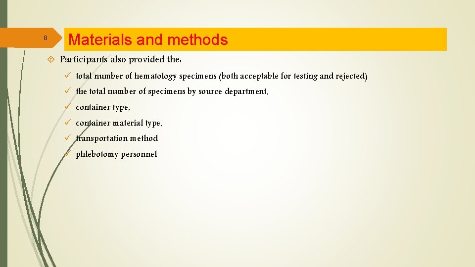 Hematology specimen acceptability Dr Ali Maleki Ph D