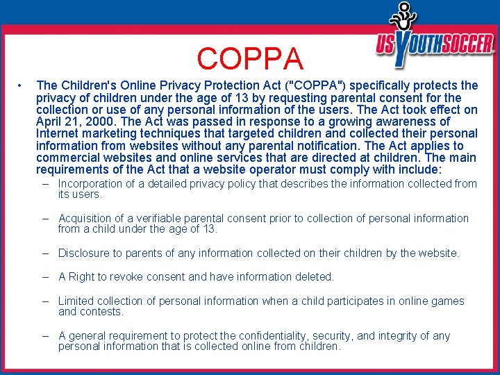 Risk Management Guidelines for Youth Websites An overview