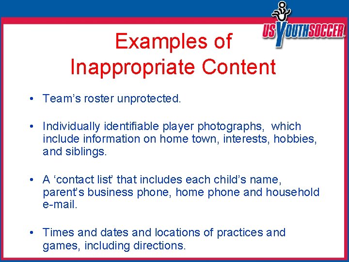 Risk Management Guidelines for Youth Websites An overview