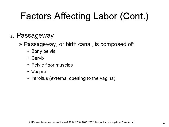 Chapter 13 Labor and Birth Processes All Elsevier