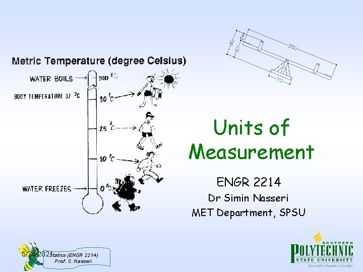 Units of Measurement ENGR 2214 Dr Simin Nasseri