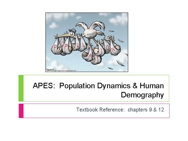 APES Population Dynamics Human Demography Textbook Reference chapters