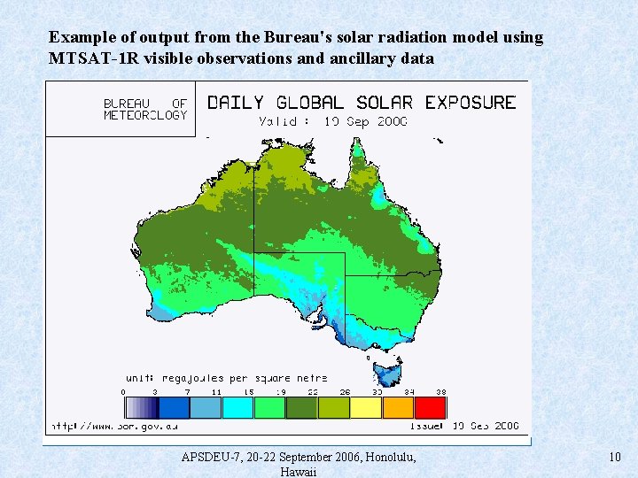 Overview of Australian Bureau of Meteorology Satellite Activities