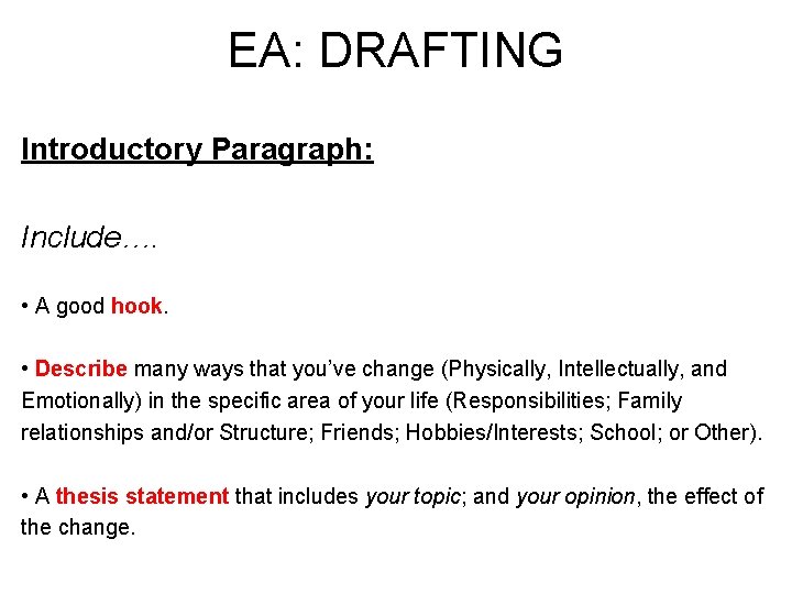UNIT 1 Embedded Assessment 2 Task Write an