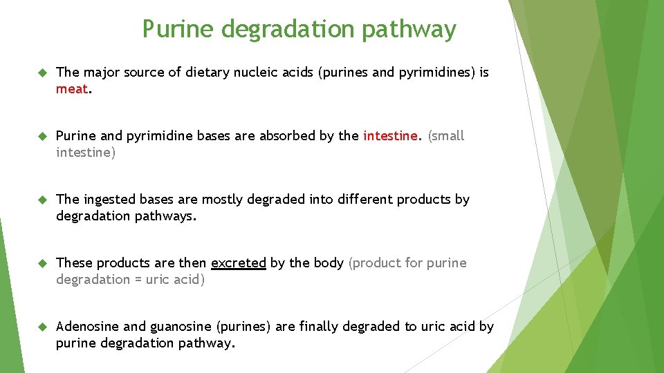 Purine degradation and Gout Color Index Important Extra