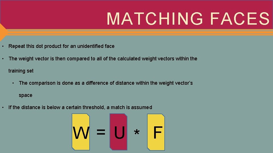 FACIAL RECONSTRUCTION AND RECOGNITION USING LINEAR ALGEBRA ANDREW