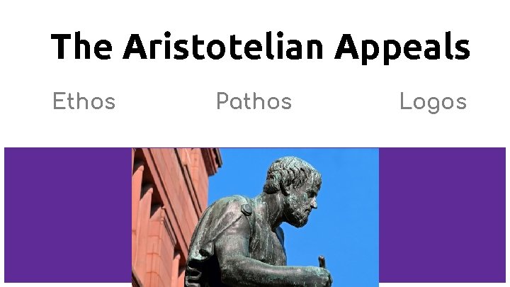 The Aristotelian Appeals Ethos Pathos Logos Ethos Arguments