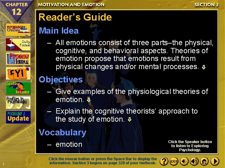 Readers Guide Main Idea All emotions consist of