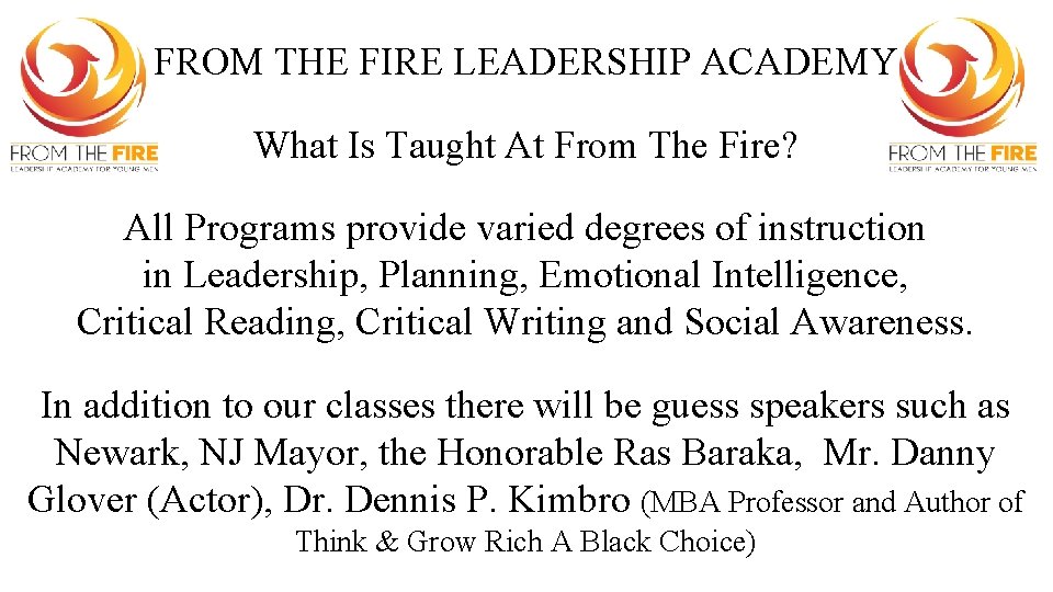 PLACE YOUR PICTURE HERE FROM THE FIRE LEADERSHIP