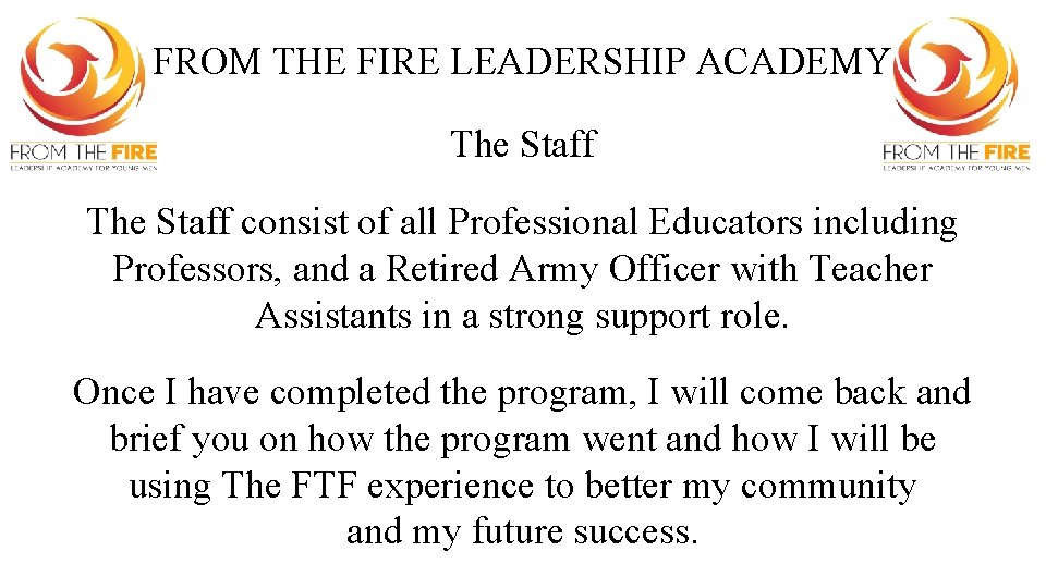 PLACE YOUR PICTURE HERE FROM THE FIRE LEADERSHIP
