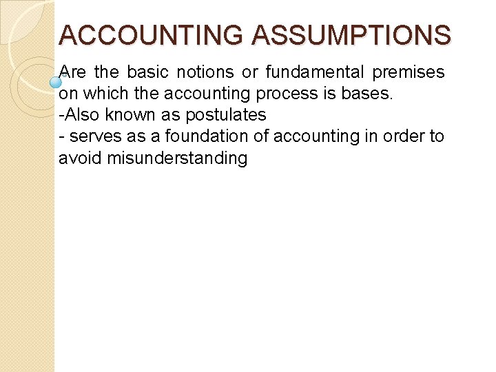 ACCOUNTING AND BUSINESS ACCOUNTING A service activity Provide