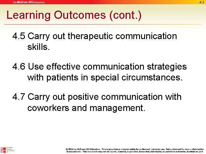 CHAPTER 4 Interpersonal Communication 4 2 Learning Outcomes