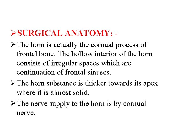 AMPUTATION OF HORN DEHORNING AND DEBUDDING IN BOVINES