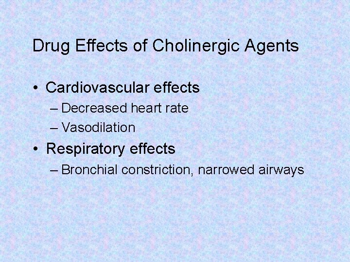 Drugs Affecting Autonomic Nervous System 2 Cholinergic Agents