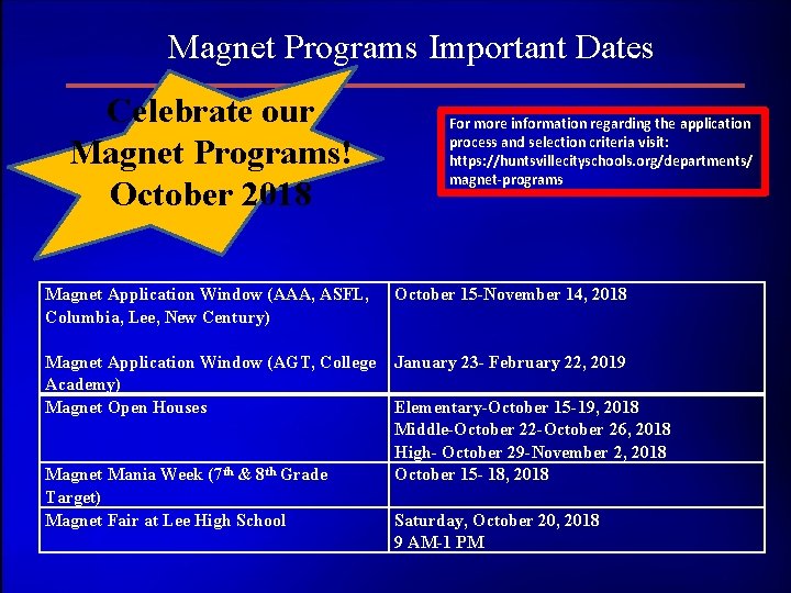 Magnet Programs 2018 2019 Leah Edgecombe Magnet Programs