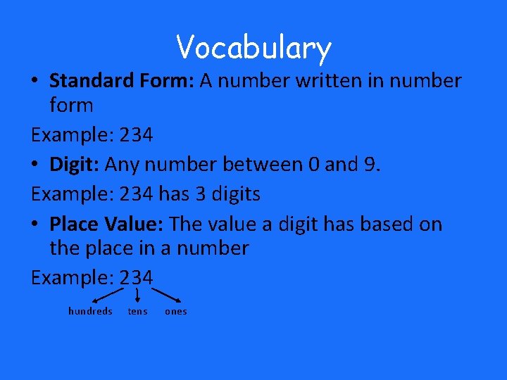 Place Value Numbers in the Hundreds Objective I