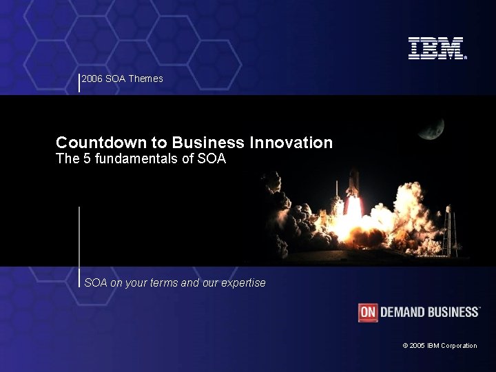 2006 SOA Themes Countdown to Business Innovation The