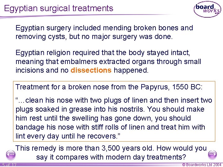 Egyptian Medicine 3000 500 BC The History of