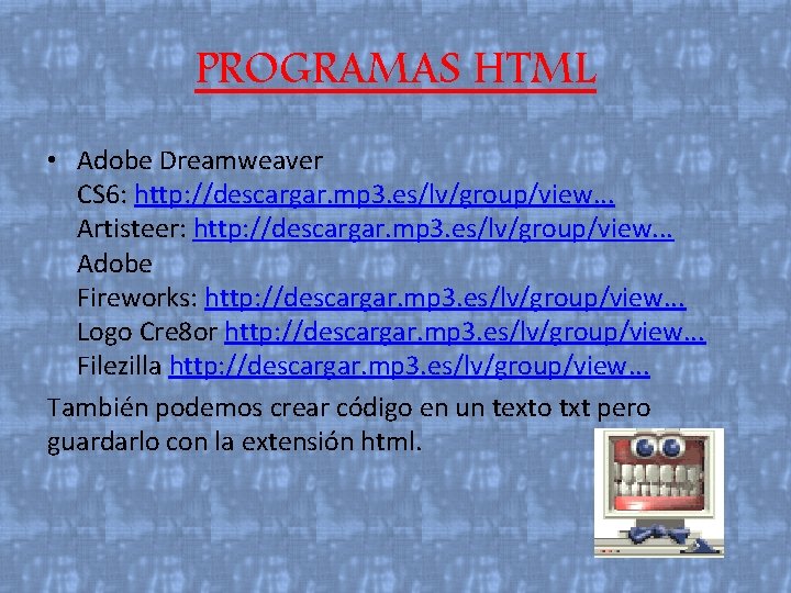 HTML HTML siglas de Hyper Text Markup Language