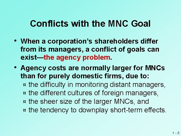 Part I Corporate Finance Abroad Multinational Corporation MNC