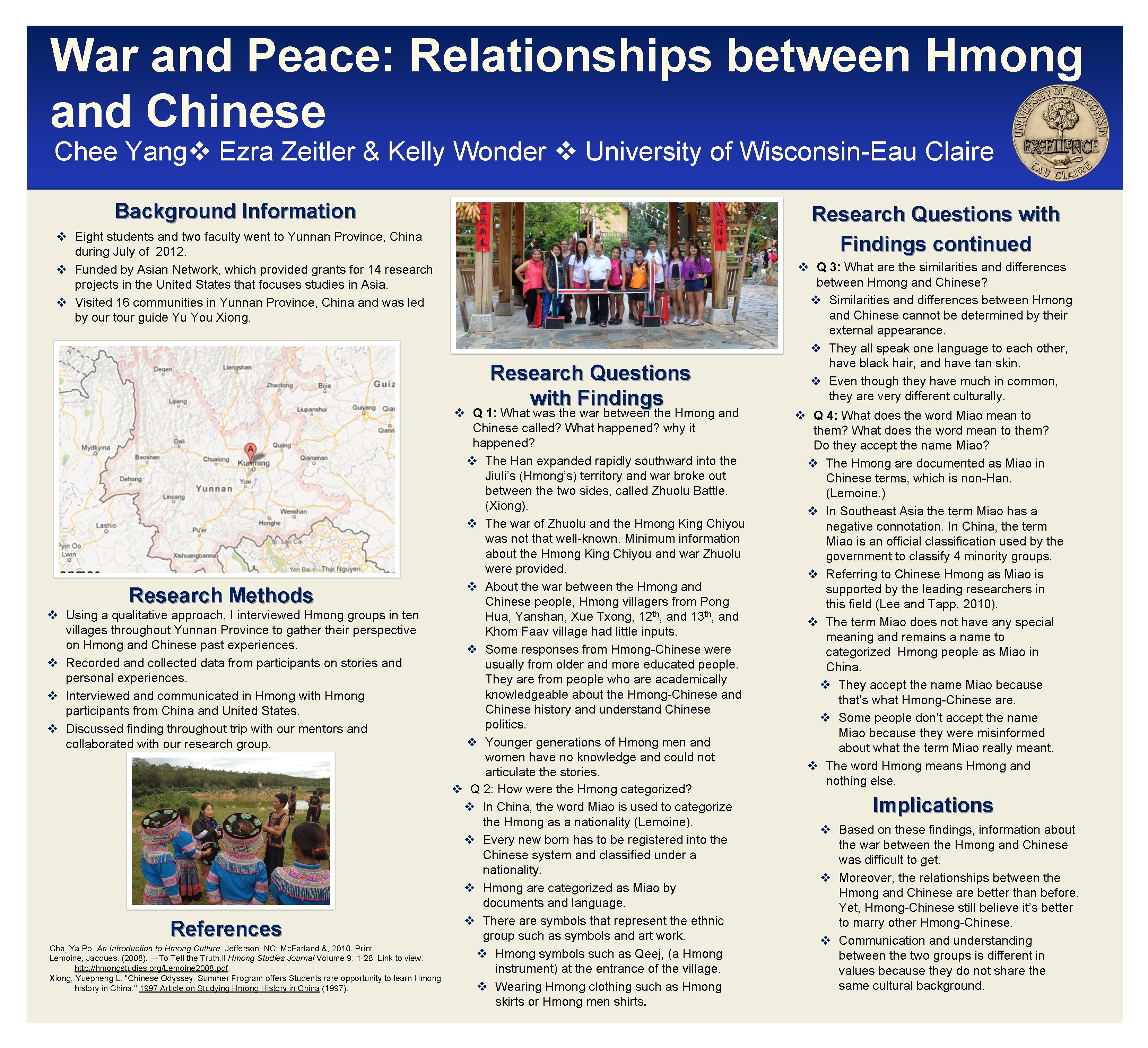 War and Peace Relationships between Hmong and Chinese