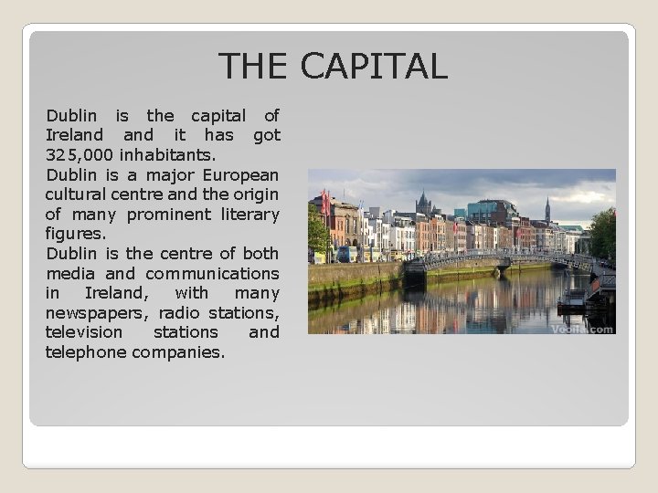 IRELAND INDEX Presentation Irish flag History brief Capital