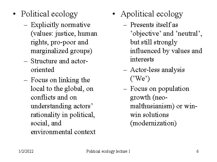 What is political ecology Tor A Benjaminsen Noragric