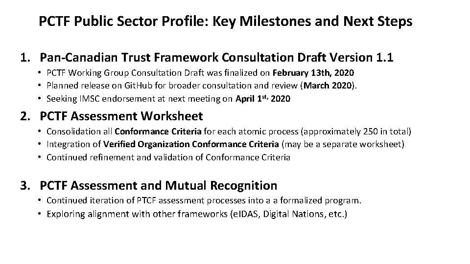 PanCanadian Trust Framework Public Sector Profile V 1