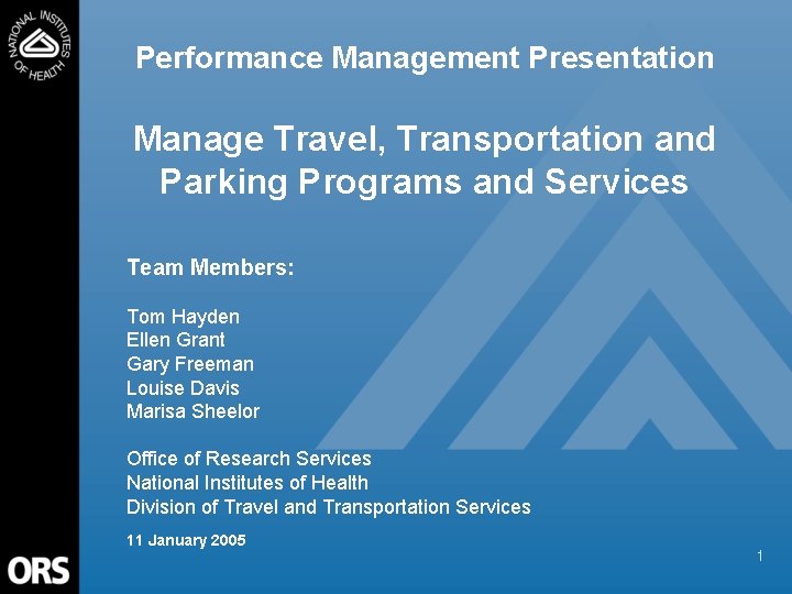 Performance Management Presentation Manage Travel Transportation and ...