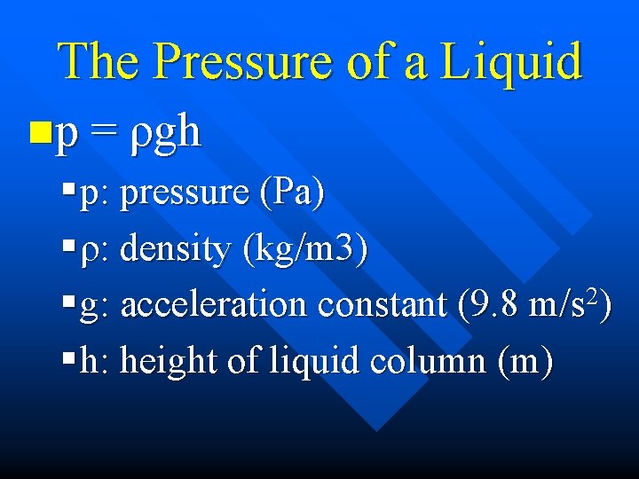 Introduction To Fluids Density n mV density m