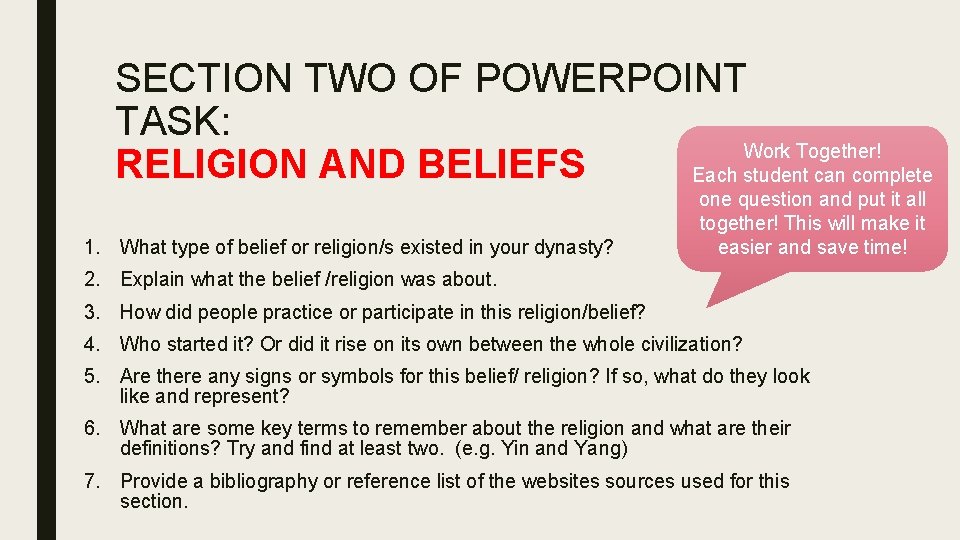 RELIGION AND BELIEFS IN ANCIENT CHINA YEAR 9