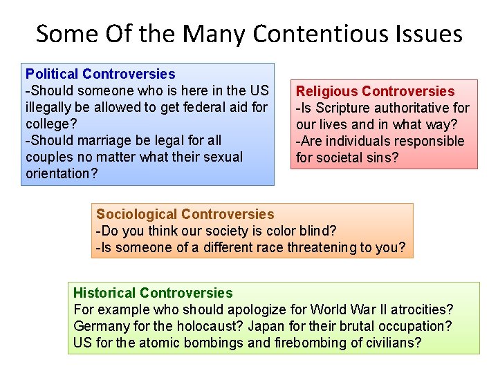 How to talk about controversial subjects without making