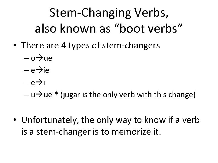 Review of StemChanging Verbs and Reflexive Verbs in