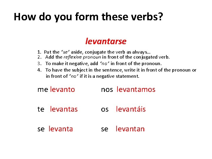 Review of StemChanging Verbs and Reflexive Verbs in