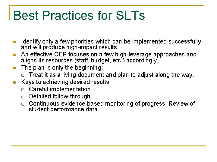 Overview of Roles and Responsibilities of School Leadership