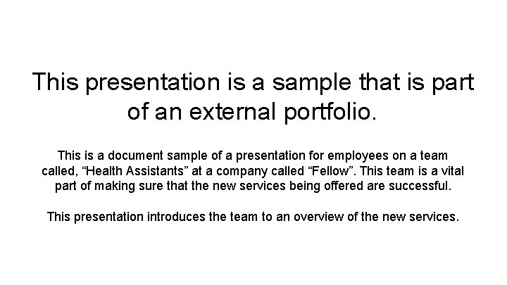 This presentation is a sample that is part