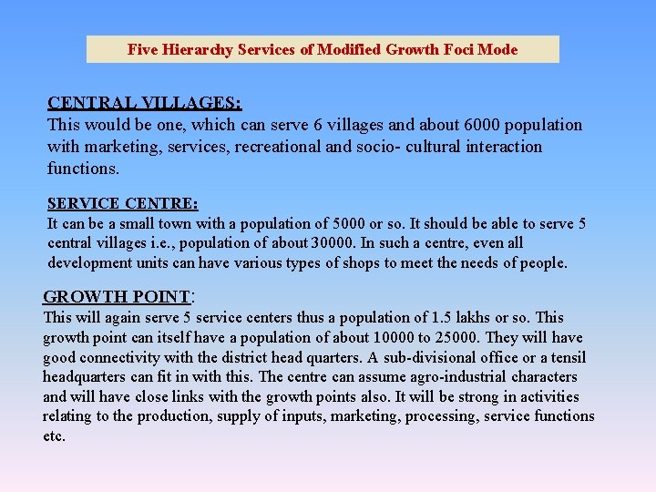 MODIFIED GROWTH FOCI APPROACH By R P Mishra