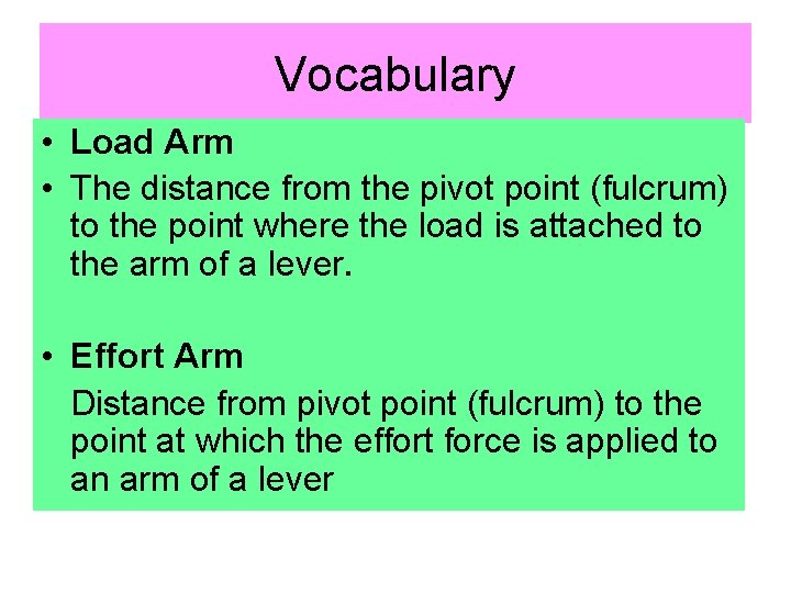Lesson 13 OBJECTIVES Balance loads on a lever