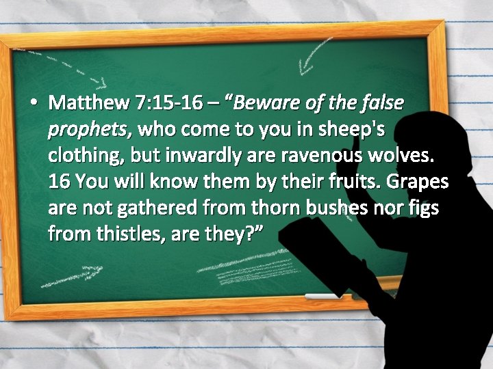 Beware of false teachers Matthew 7 15 16