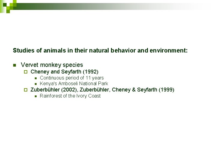 On animal communication Some cognitive abilities of animals