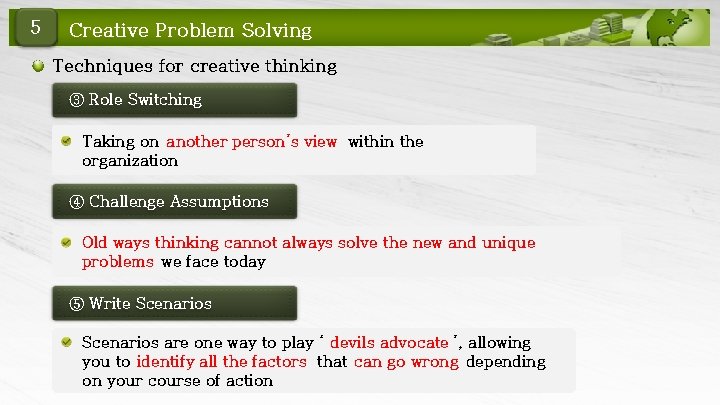 5 Conflict Management Problem Identification and Creative Problem