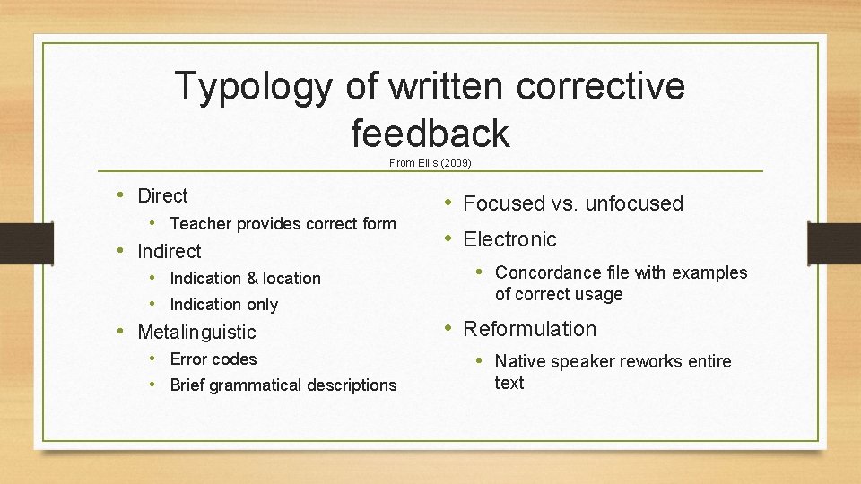Corrective feedback in L 2 writing Lisa Nicole