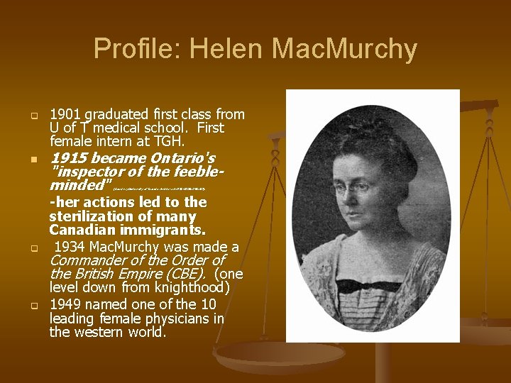 The Sterilization of Leilani Muir Background Information Definitions