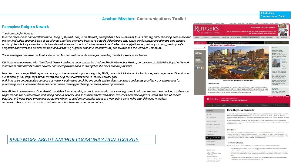 2020 RESEARCH HAN ANCHOR MISSION COMMUNICATIONS TOOLKIT If