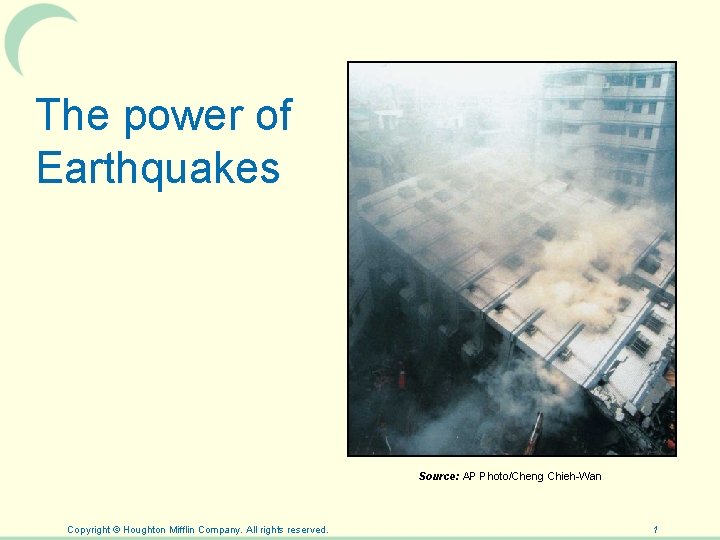 The power of Earthquakes Source AP PhotoCheng ChiehWan